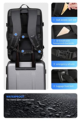 MARK RYDEN 23/40L Carry on Travel Backpack Fits 17.3'' Laptop&Slim Crossbody Bag Fits 7.9'' iPad