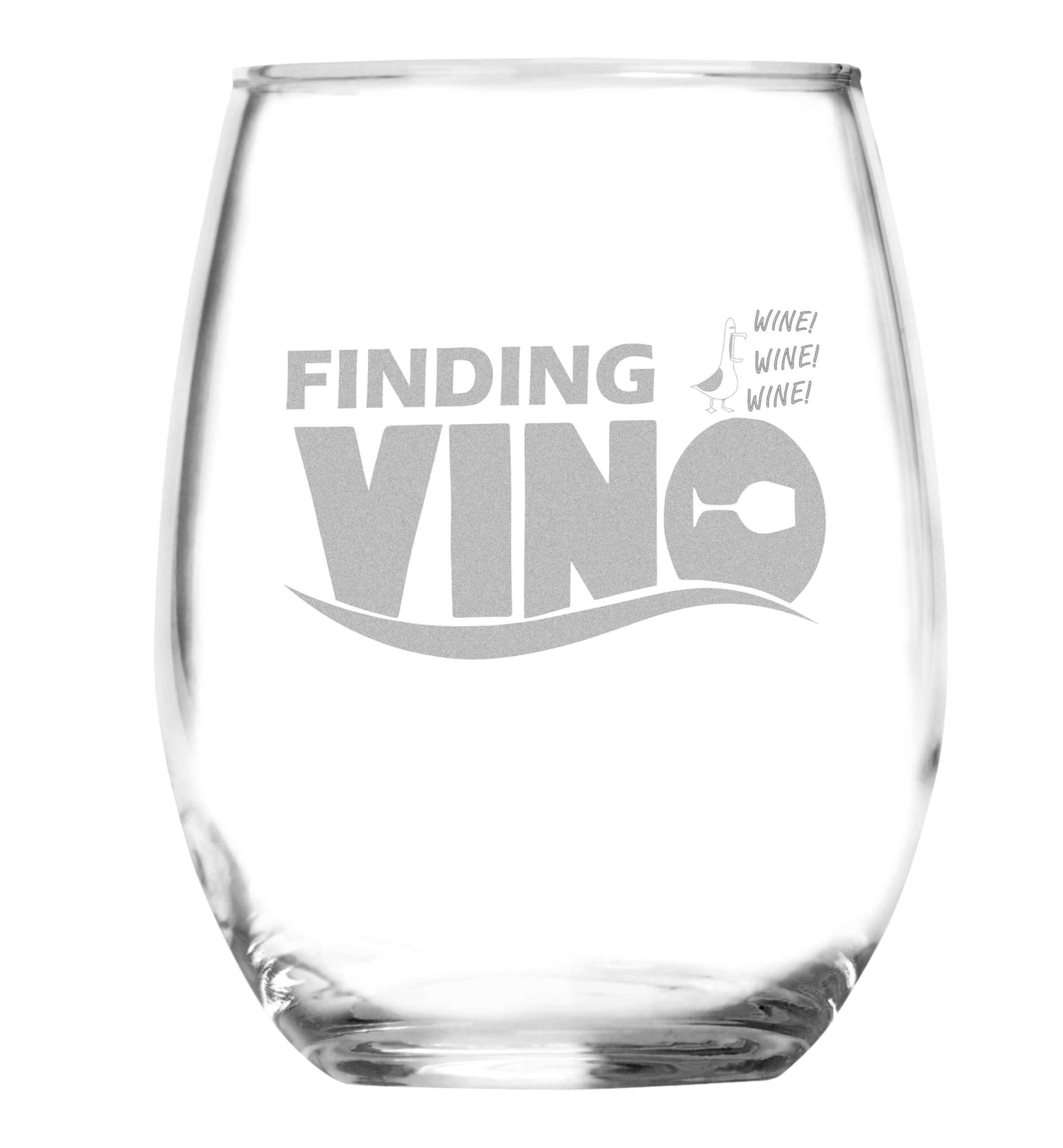 Finding Vino - 15 oz Finding Nemo Fish Wine Glass - Dishwasher Safe -Funny Gag Birthday or Christmas Present - Movie Themed Gifts - Great for long distance Best Friend or Mom - Dory Fan Gift - For Her