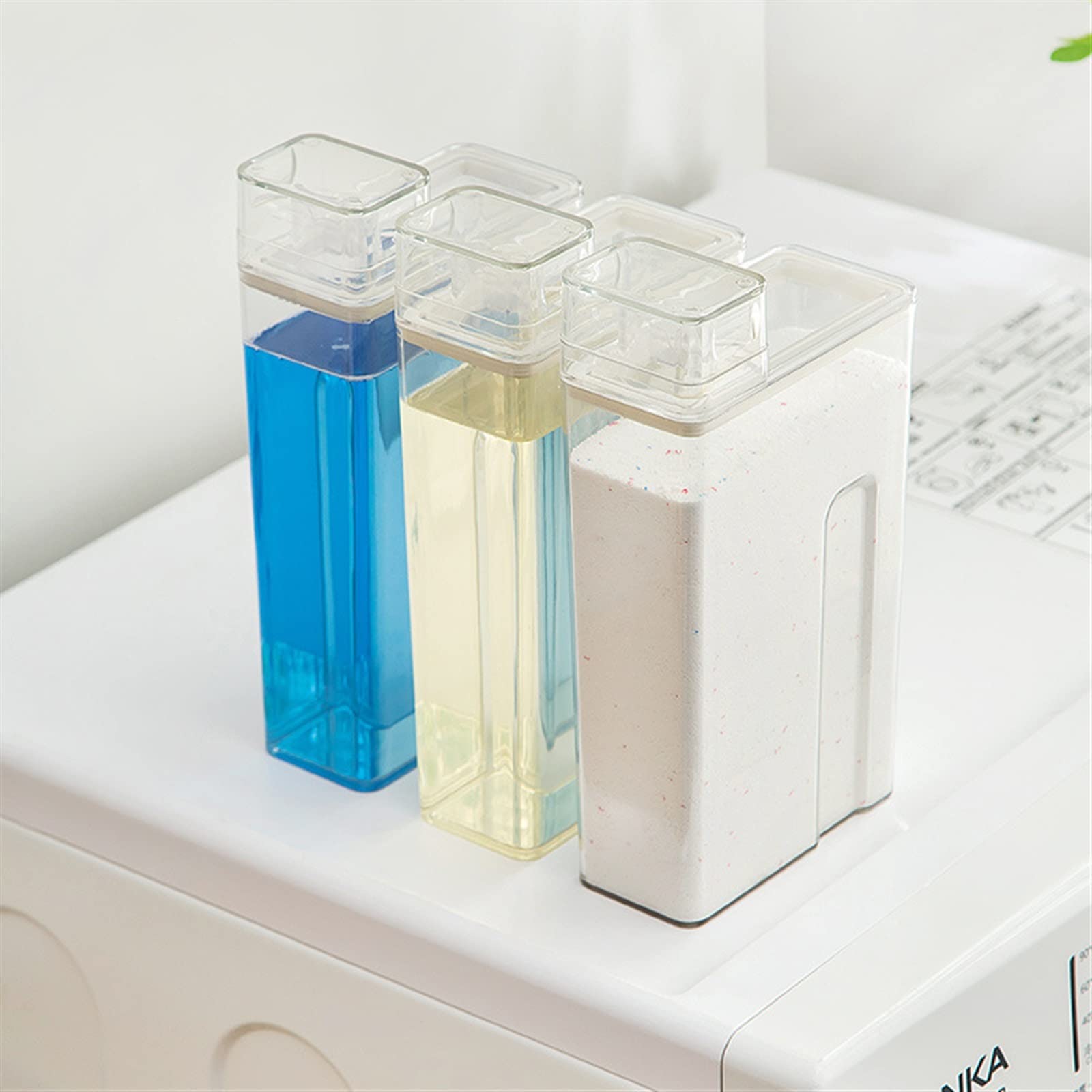 Food Storage Container 3PCS Cereal Container Airtight Keep Dry Pouring Storage Sealed Box 1230ml Laundry Detergent Sub Bottle Bathroom Laundry Powder Container Cereal Dispensers