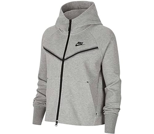 Nike Sportswear Tech Fleece Windrunner Women's Full-Zip Hoodie (as1, alpha, x_l, regular, regular, Dark Grey Heather/Black)