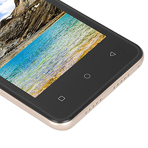 IP 12 Pro 4.66in Unlocked Smartphone, 512MB+4GB, for Android 4.4.2, 0.3MP+ 2MP,1500mAh, Dual Card Dual Standby Cell Phone, WiFi+BT+FM Supported, Expanded 128GB Memory(Gold)