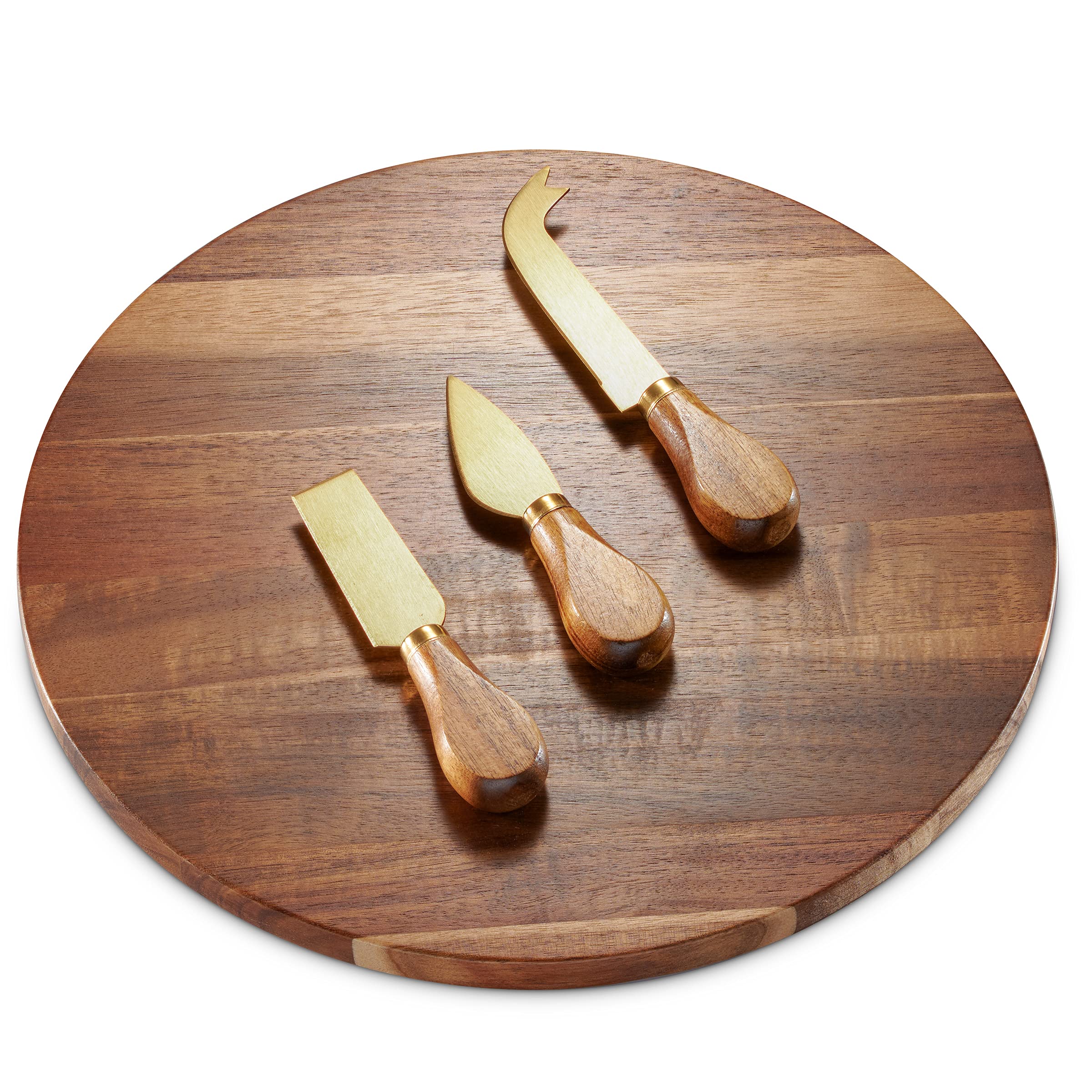 Godinger Cheese Board and Knife Set, Charcuterie Boards for Meat, Acacia Wood Boards with Tools, Cutting Board, Housewarming Gift Set