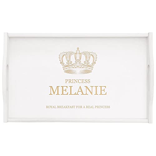 Maverton Breakfast Tray Table for Women - Personalized Bed Tray - Laptop Table with Foldable Legs - Decorative Serving Tray with Engraving - for Birthday - Serving Tray for her - Princess