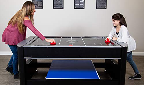 Triple Threat 6-ft 3-in-1 Multi Game Table with Billiards, Air Hockey, and Table Tennis