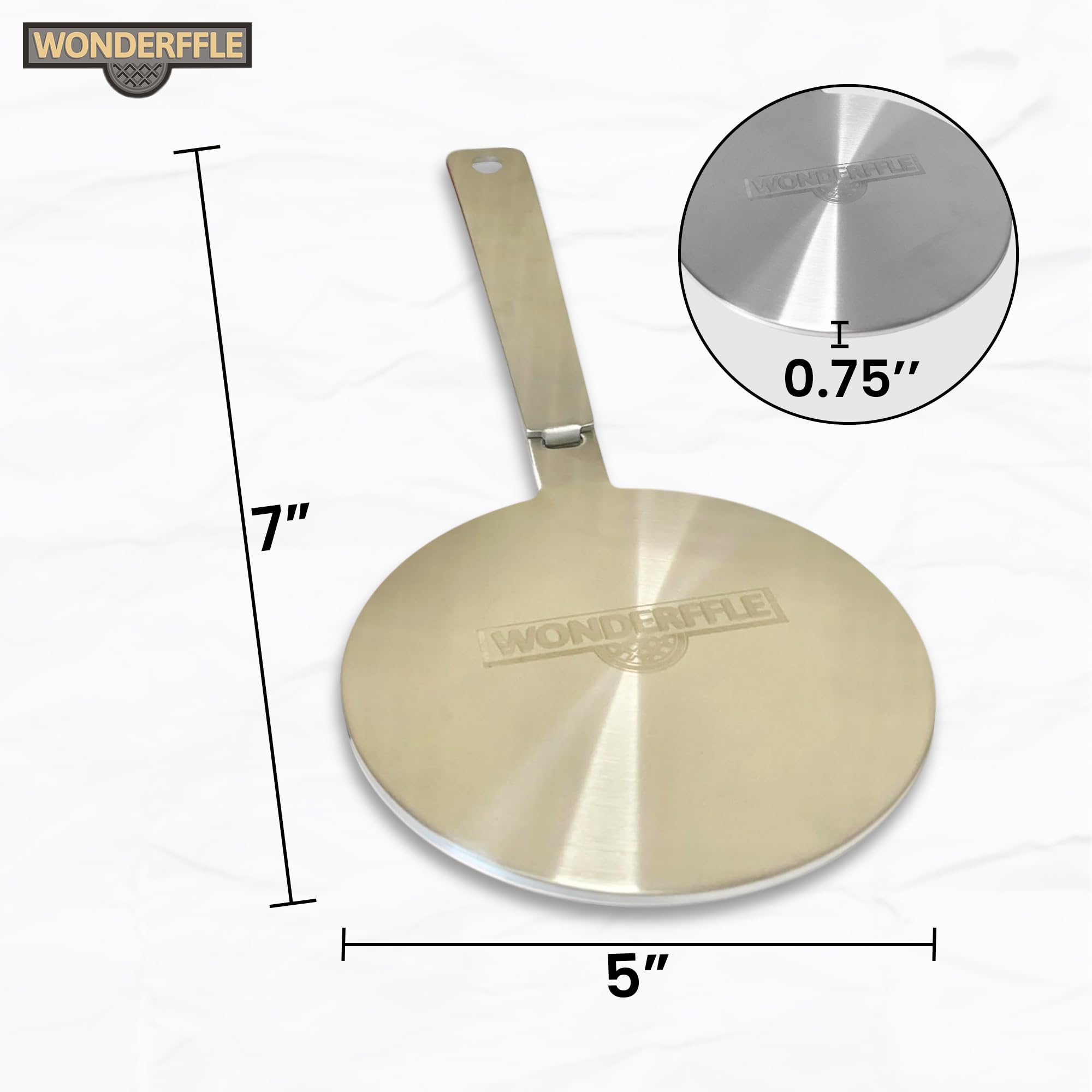 Induction Plate Adapter - Stainless Steel Heat Diffuser for Induction Stove - Detachable Handle Induction Adapter Plate - Induction Diffuser Plate Works on Induction Cooktops, Gas Stove & More