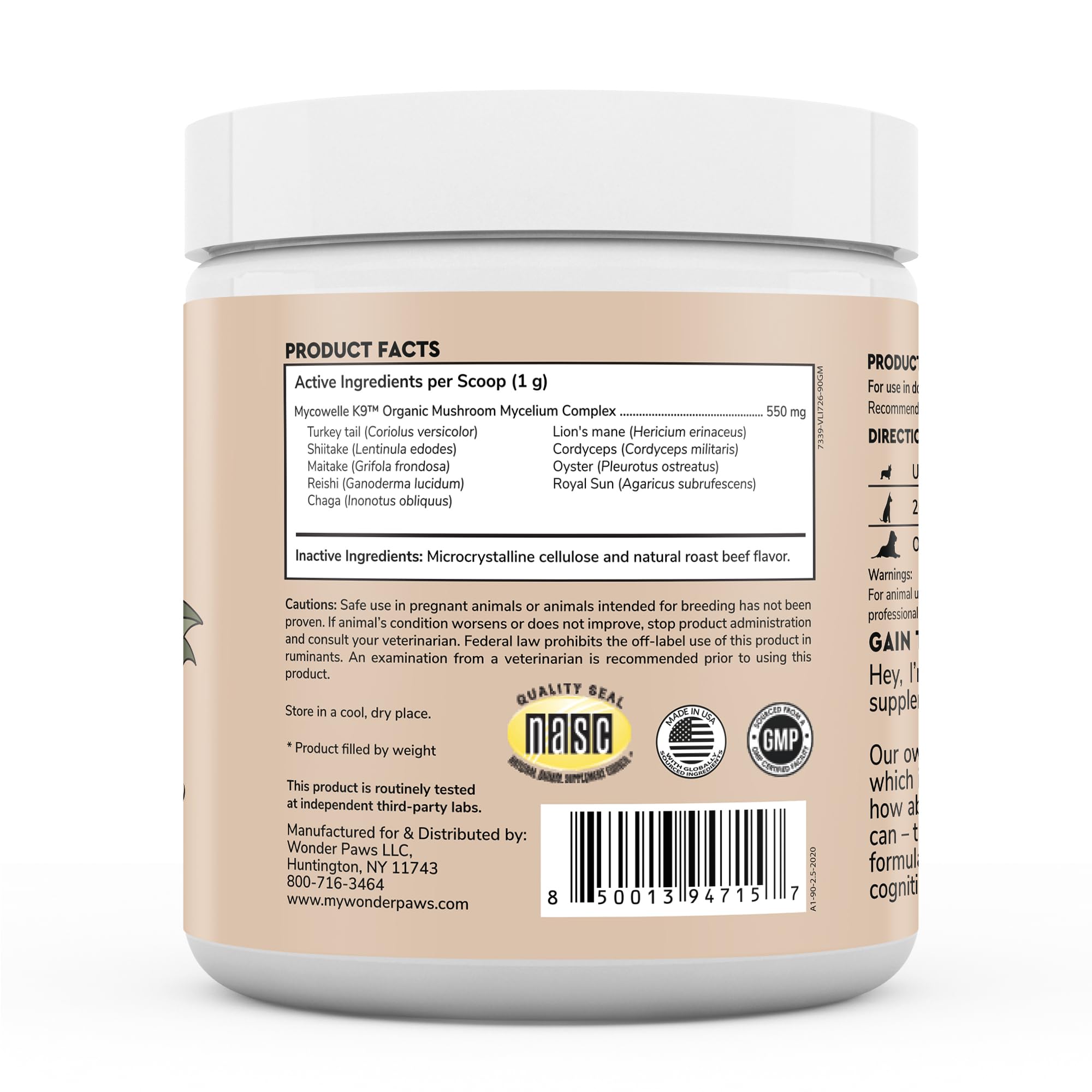 Grass-Fed Colostrum Powder Plus Mushroom Complex Powder - for Dog’s Immune Health, Skin and Allergy Relief and Vitality – Colostrum 90 Scoops - Mushroom Complex 90 Scoops