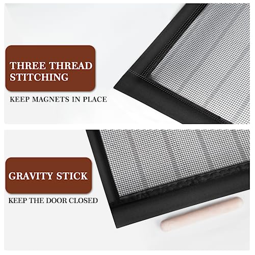 Yotache Magnetic Screen Door New Series Full Strip Magnets Fits Door Size 36 x 80, Screen Size 38" x 81" Full Frame Seal Reinforced Mesh Door Screen Magnetic Closure for Front Patio Back Door