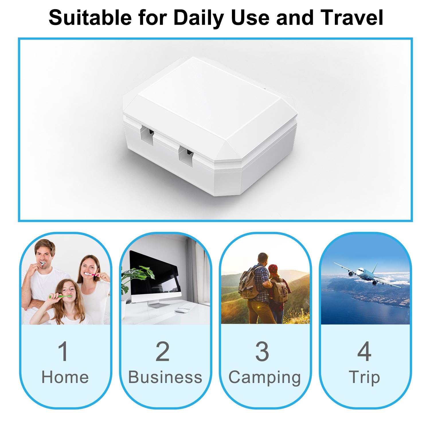 TAISHAN UV Toothbrush Case Sanitizer,Rechargeable Portable Mini Toothbrush Holder with Mirror,Kills 99.9% of Germs,Fits All Toothbrushes for Electric and Manual,Safety Feature for Home and Travel