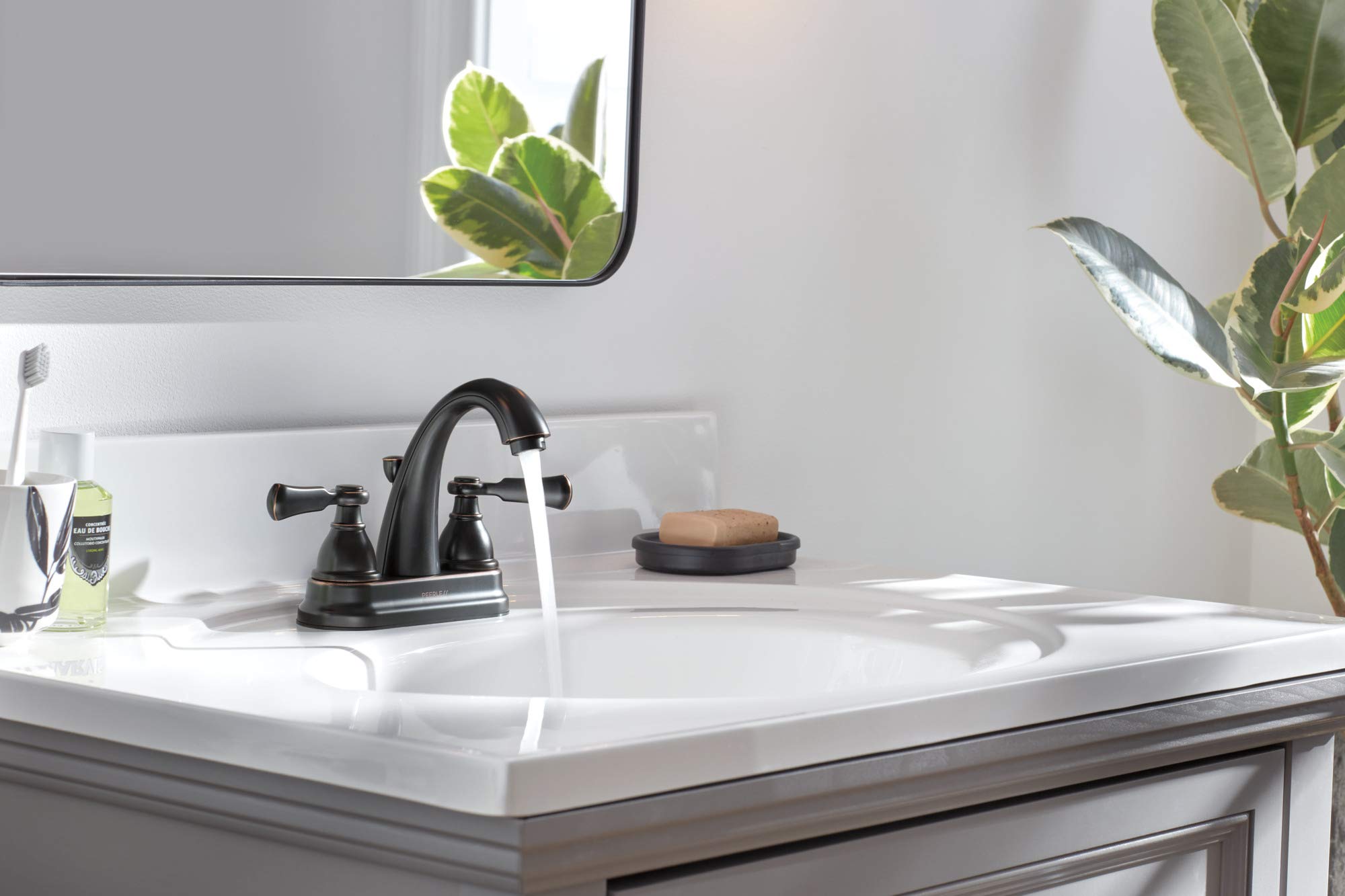 Peerless P2565LF-OB Elmhurst Two-Handle Bath Faucet Centerset, Oil Rubbed Bronze