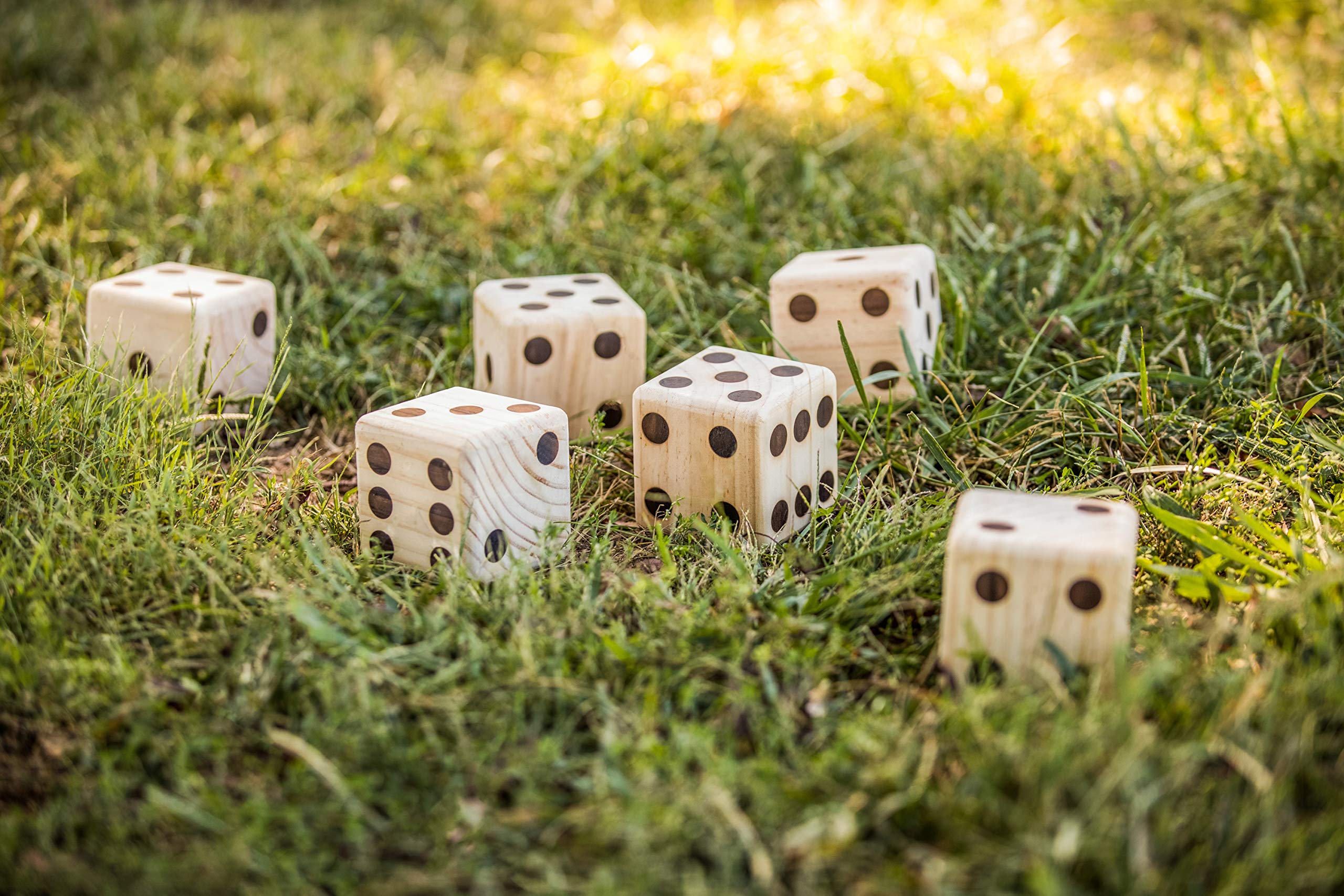 Triumph Sports 35-7335-2 Giant Wooden Lawn Dice Set, Brown, One Size