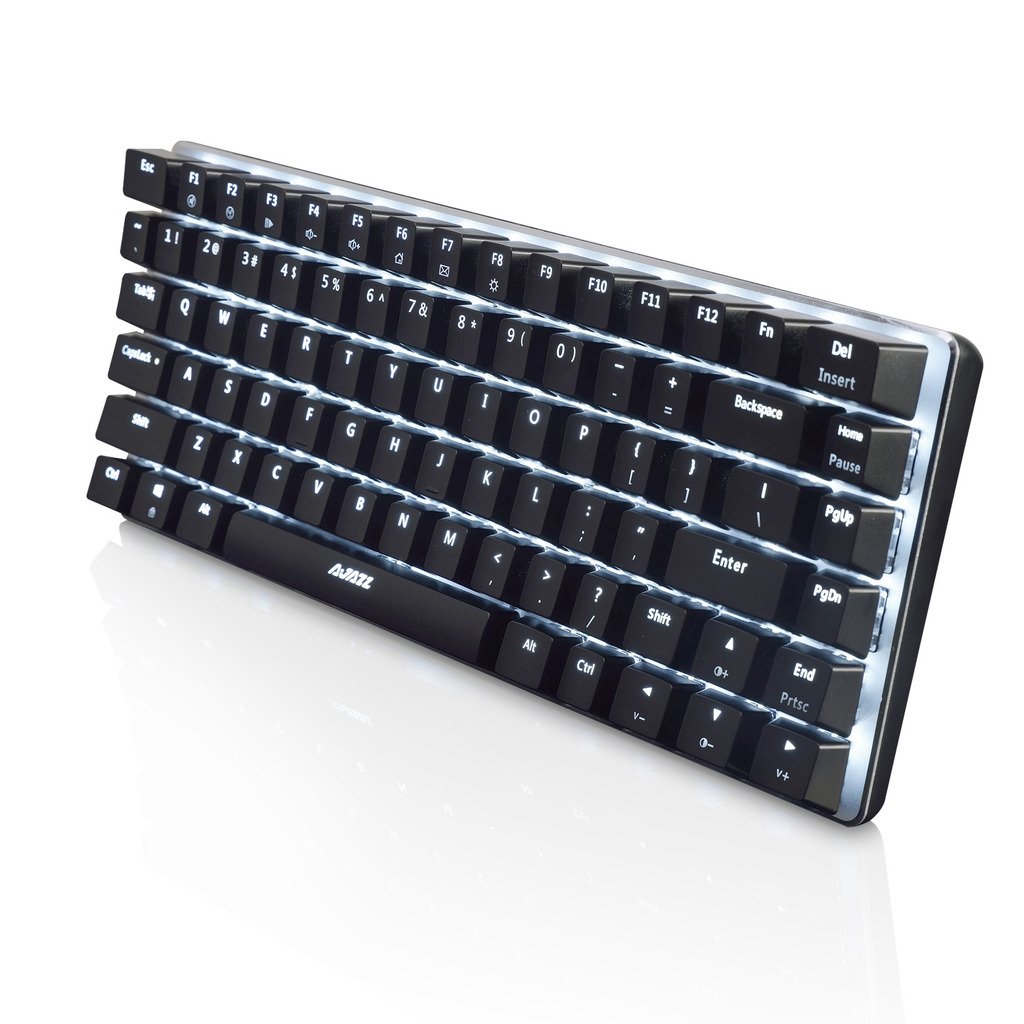 Qisan Gaming Keyboard Mechanical Wired Keyboard Blue Switch Backlight Keyboard 82-Keys Extreme Simple Design Black