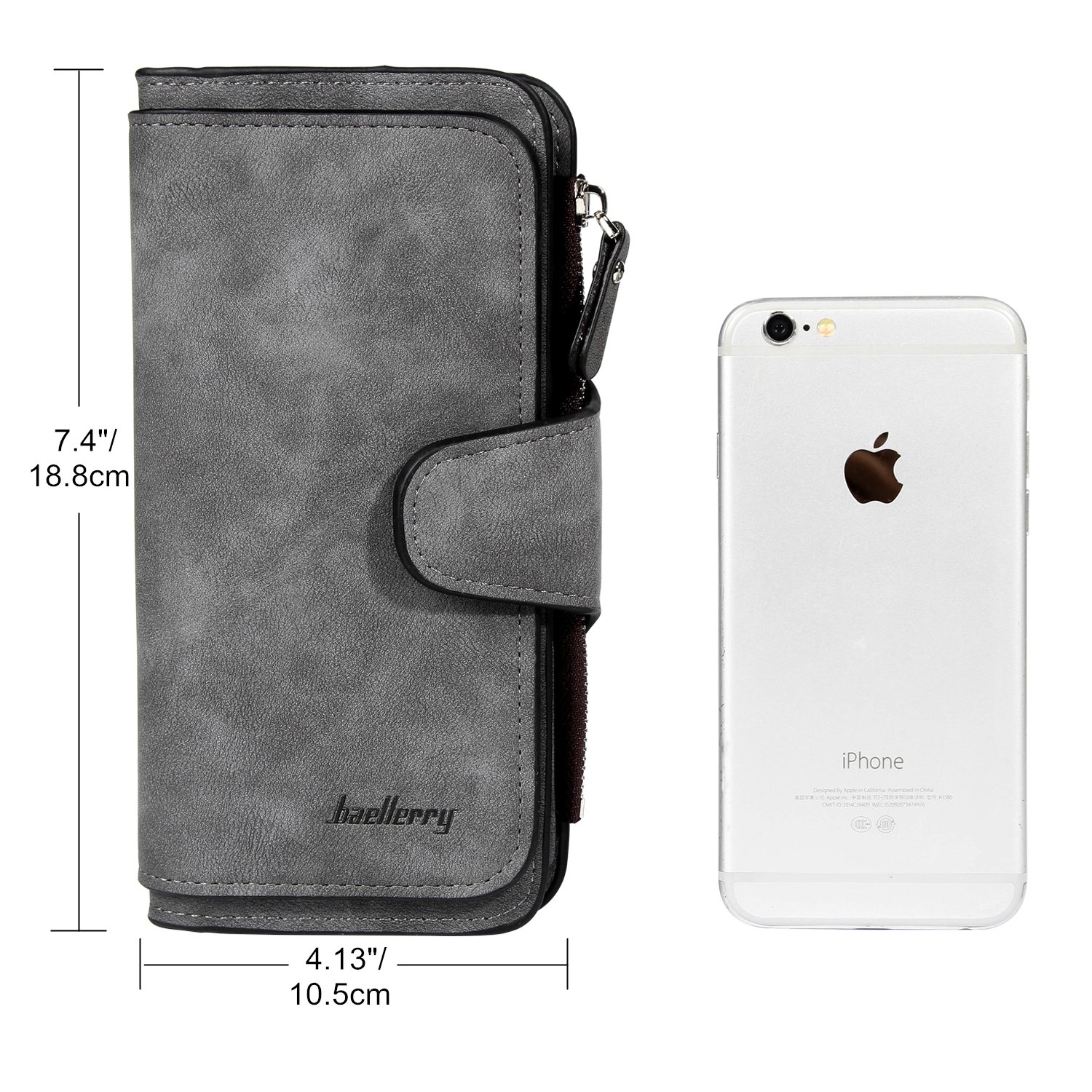 Wallet for Women RFID Blocking Clutch Purse Long Ladies Credit Card Holder Organizer(Dark Grey)
