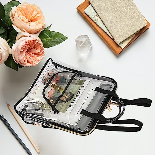 KUI WAN Clear Bag, Clear Backpack Stadium Approved Heavy Duty PVC Transparent Backpack for Concert Sport Events Work