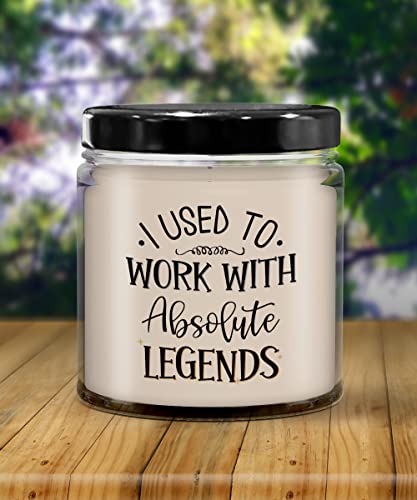 The Improper Mug I Used to Work with Absolute Legends Candle Funny Retirement Ideas for Coworker Boss Leaving New Job Work Friend 9 Oz. Vanilla Scented Soy Wax