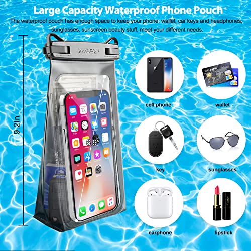 Waterproof Phone Pouch Up to 6.9", Floating Dry Bag for iPhone 13 12 11 Pro Galaxy S22 S21 Waterproof Case Large Capacity Sunscreen Glasses Storage Dry Bag for Swimming Rafting (Patented Product)