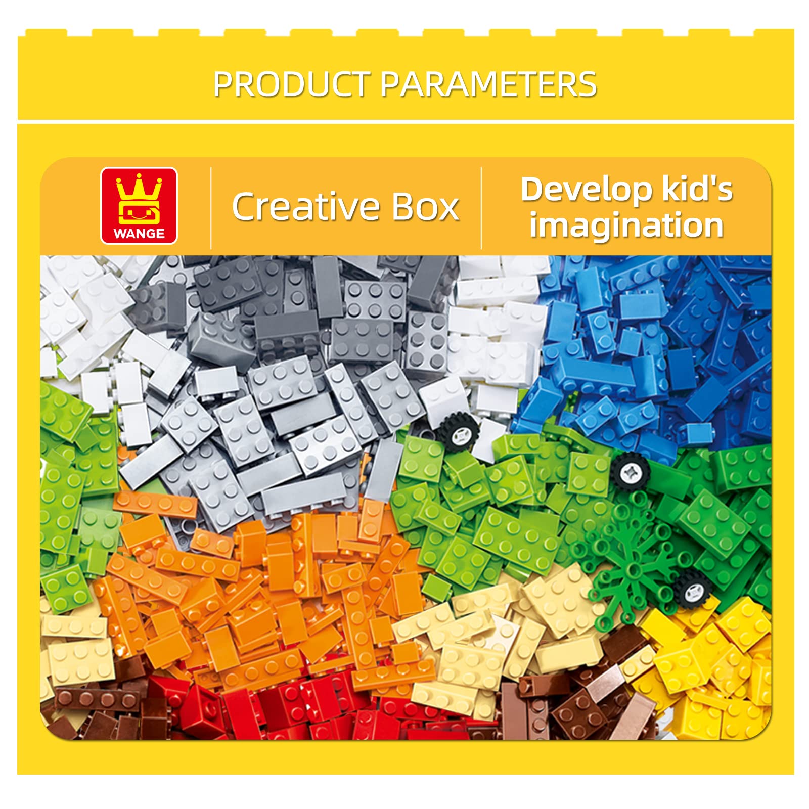 Wange Classic Brick Box 625Pieces Building Block Kit for Creative Play A Great Holiday Present Idea for Christmas Educational Toy for Child