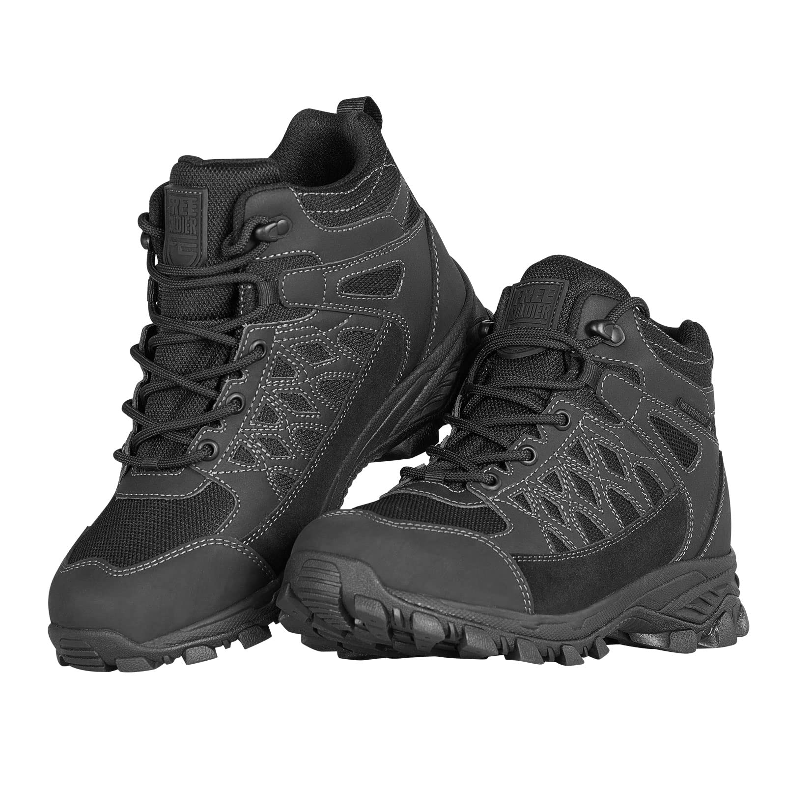 FREE SOLDIER Men's Hiking Boots Outdoor Lightweight Breathable Ankle Boots Waterproof for Trekking Hiking