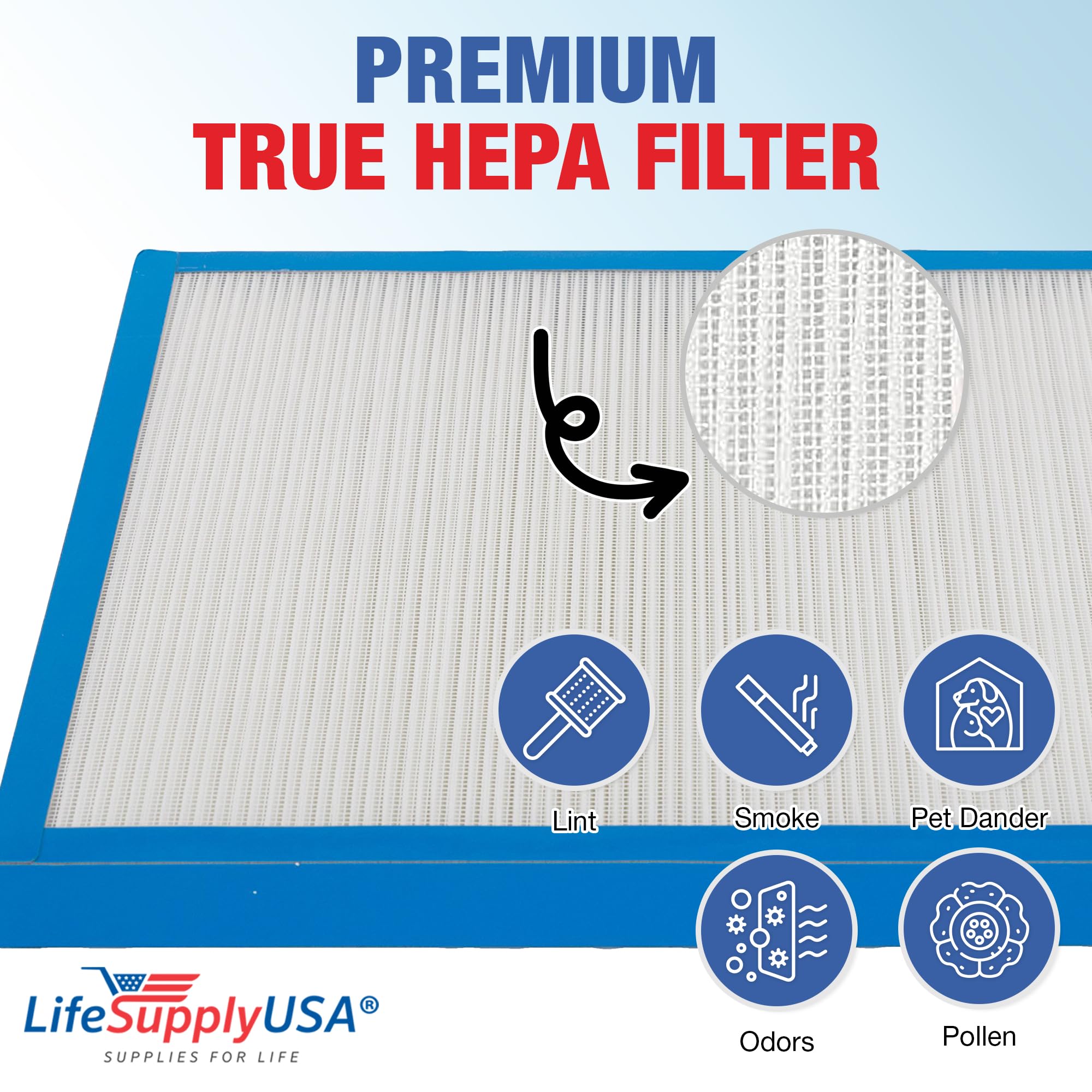 True HEPA Air Cleaner Filter Replacement Compatible with HoMedics AP-20 AF-20 AF-20FL AP-25 AF-25 AF-25FL Air Cleaner
