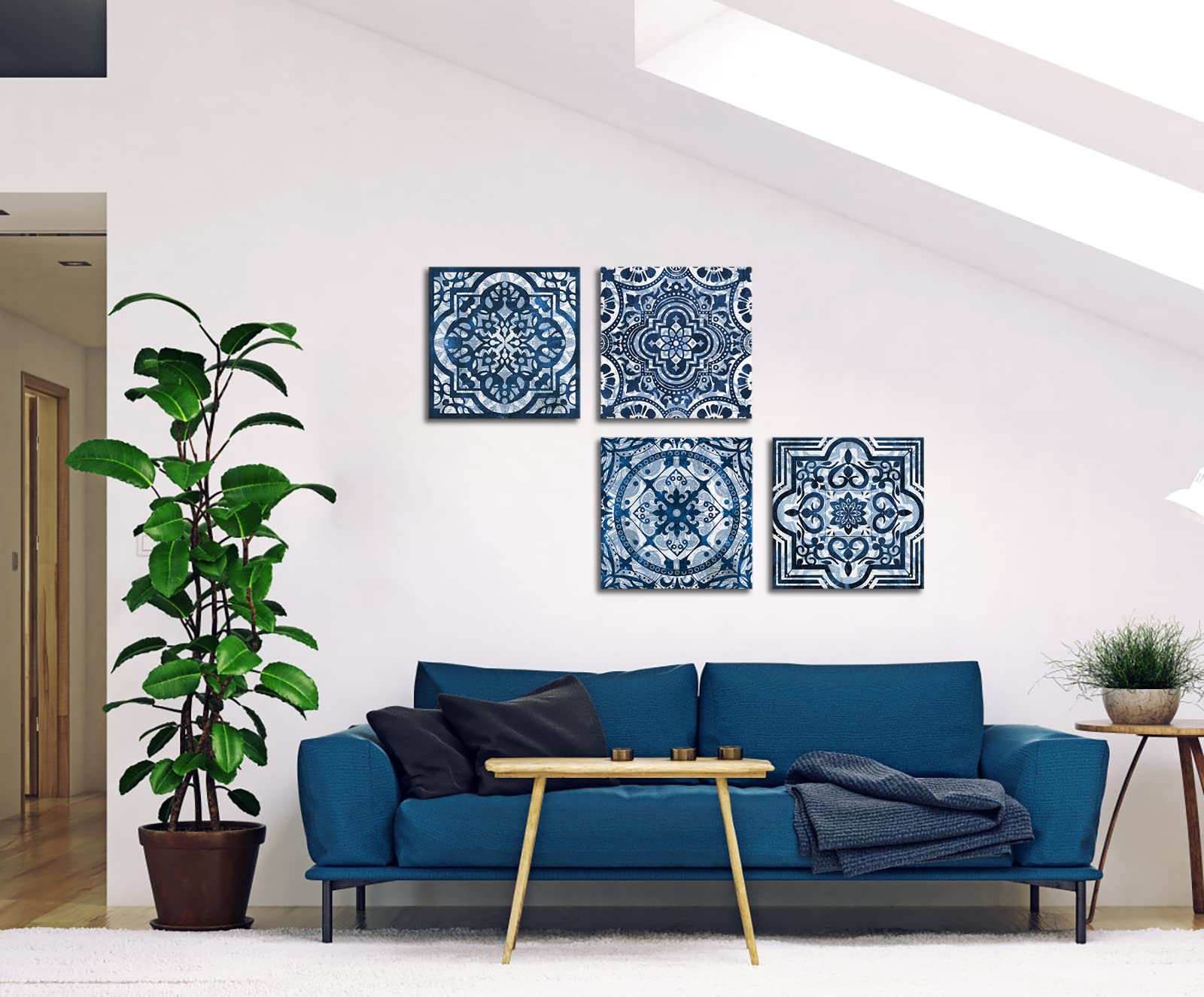 KLAKLA Navy Blue Wall Art - Sturdy Wood Frame Craftsmanship - Versatile Installation for Stylish Decor & Explore Captivating Navy Blue Wall Decor and Canvas Art
