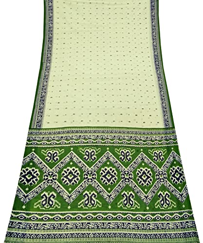 Peegli Cream Vintage Saree Floral Printed Dress Material Georgette Recycled Fabric Sari