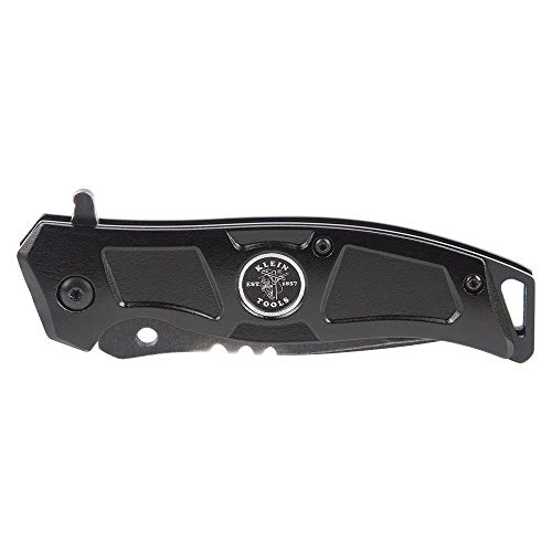 Klein Tools 44228 Electrician's Pocket Knife with Stainless Steel Blade, Perfect for Splitting Cable, Stripping Wire and Everyday Tasks, Black