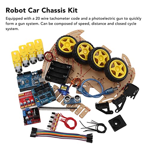 Jopwkuin Robot Car Chassis, Convenient Operation Smart Robot Car Chassis Kit Stable Professional Easy to Assemble for 4WD