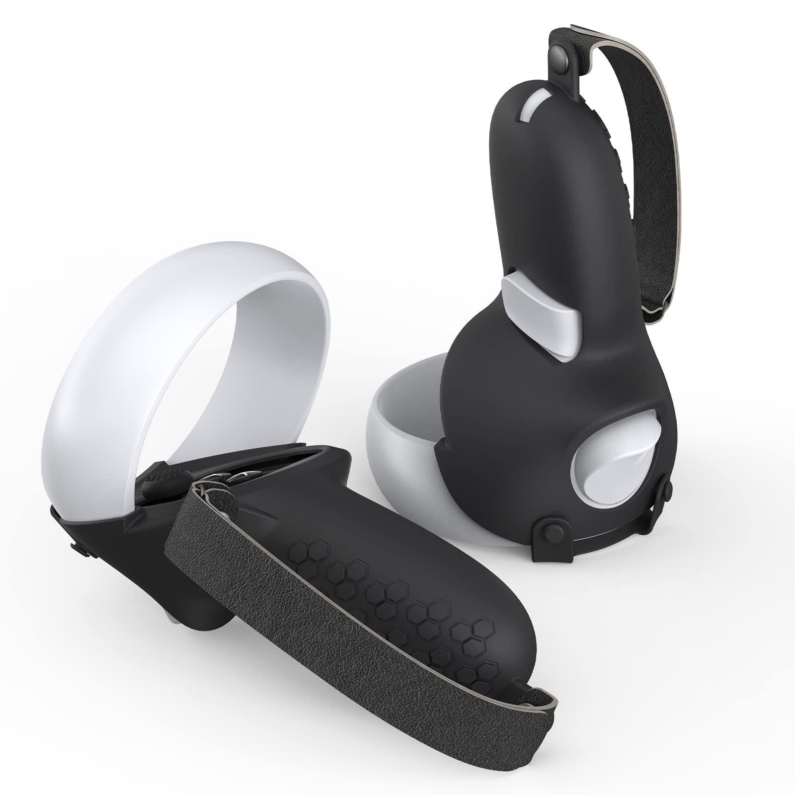 iTwano Controller Grips Compatible with Oculus Quest 2, Silicone Controller Cover Protector for Quest 2 with Adjustable Knuckle Strap