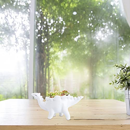 Happyyami Dinosaur Ceramic Flower Pot Ceramic Planter Succulent Planter Decorative Planter Indoor pots for Plants planters for Indoor Plants Succulents Cartoon Plant Pot Cactus Planter Juicy