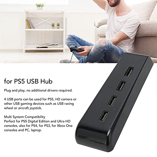 Jopwkuin USB 2.0 Extender, Black Plug and Play Easy USB Hub High Speed for Game Console for PC