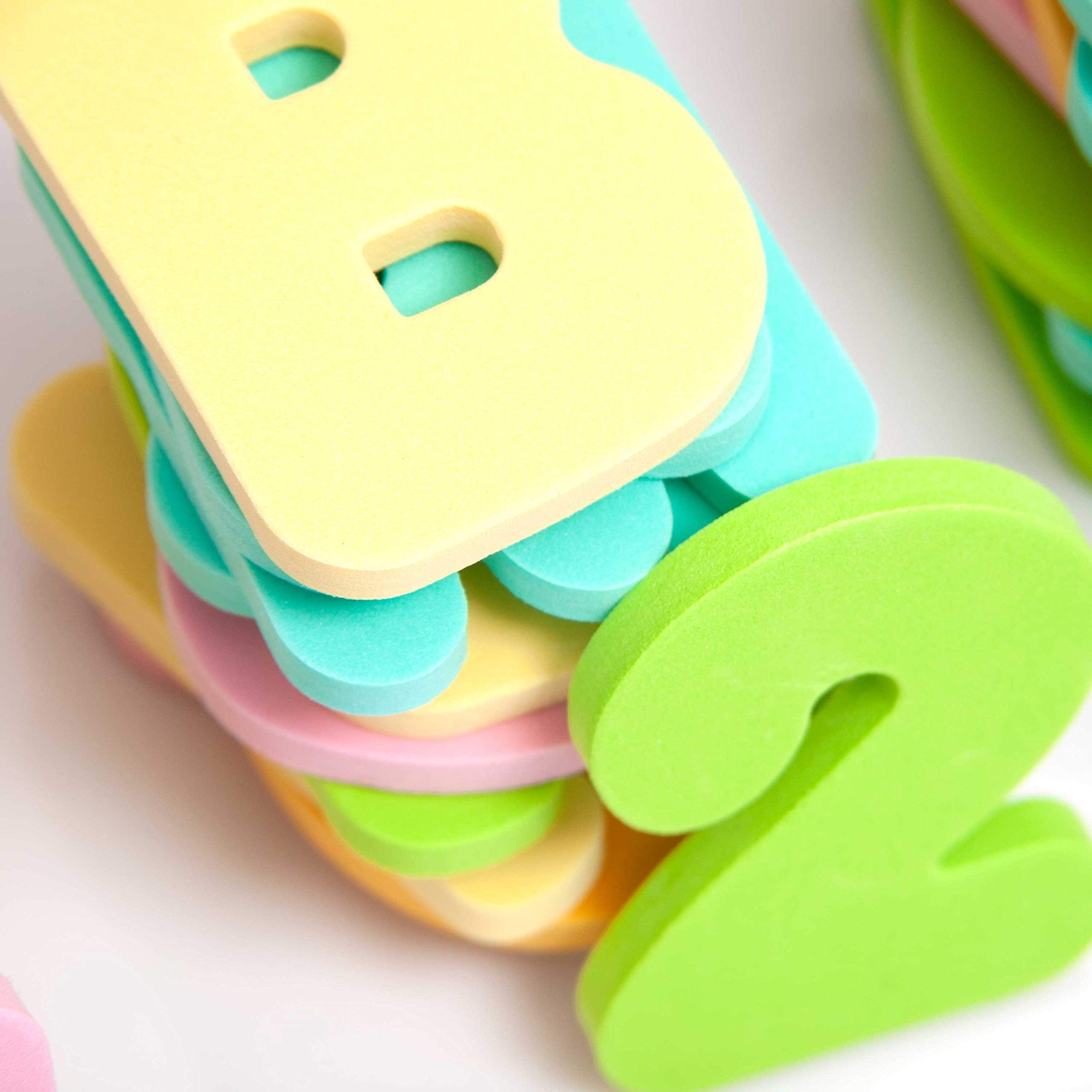Tub Cubby Safe & Soft ABC 123 Foam Bath Letters & Numbers - Magically Stick On Wet Walls + Bonus Rubber Duck | Spell & Count Educational Alphabet Kids Bathtub Play Set - Extra 44 Pack