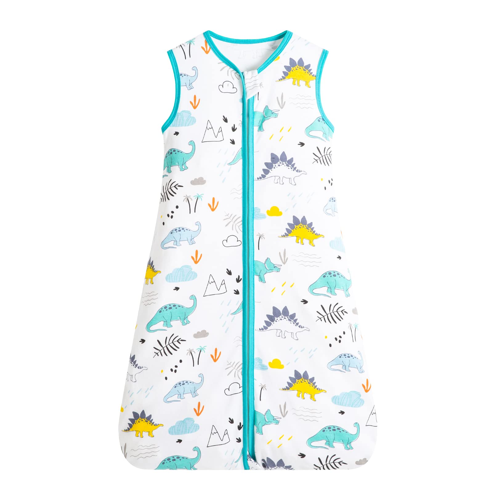 IULONEE Baby Sleep Sack, Infant Wearable Blanket Breathable Lightweight Soft Sleeveless with Zipper Swaddle Transition Sleeping Bag Fits Babies Age 0-24 Months Toddler (Blue Dinosaur, M)