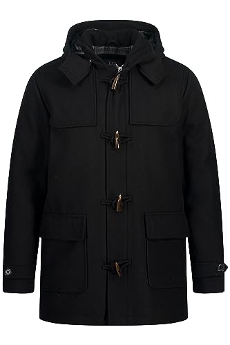 JP 1880 Menswear Big & Tall Plus Size L-8XL Water Repellent Wool Blend Duffle Coat black Large 795121100