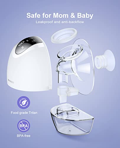 Wearable Breast Pump Hands Free, Haimmy Electric Portable Wireless Breast Pumps with LCD Display 3 Modes & 9 Levels, 19/21/24/28mm Flange, Leak-Proof, Low Noise Painless Breastfeeding Pump (2 Pack)
