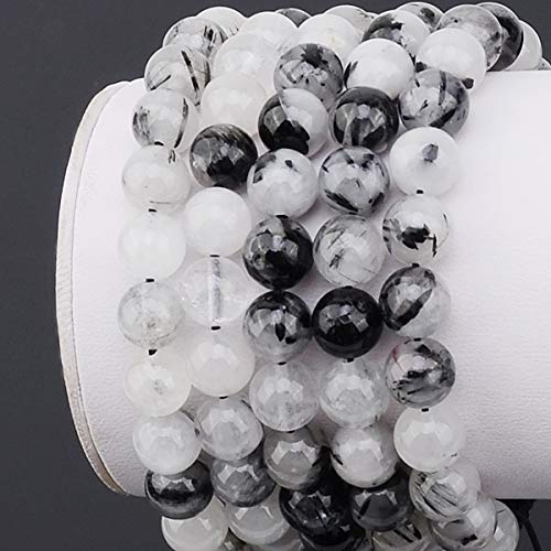 Massive Beads Adjustable Braided Macrame Bracelet Tourmaline Quartz 8mm (Tourmaline Quartz)