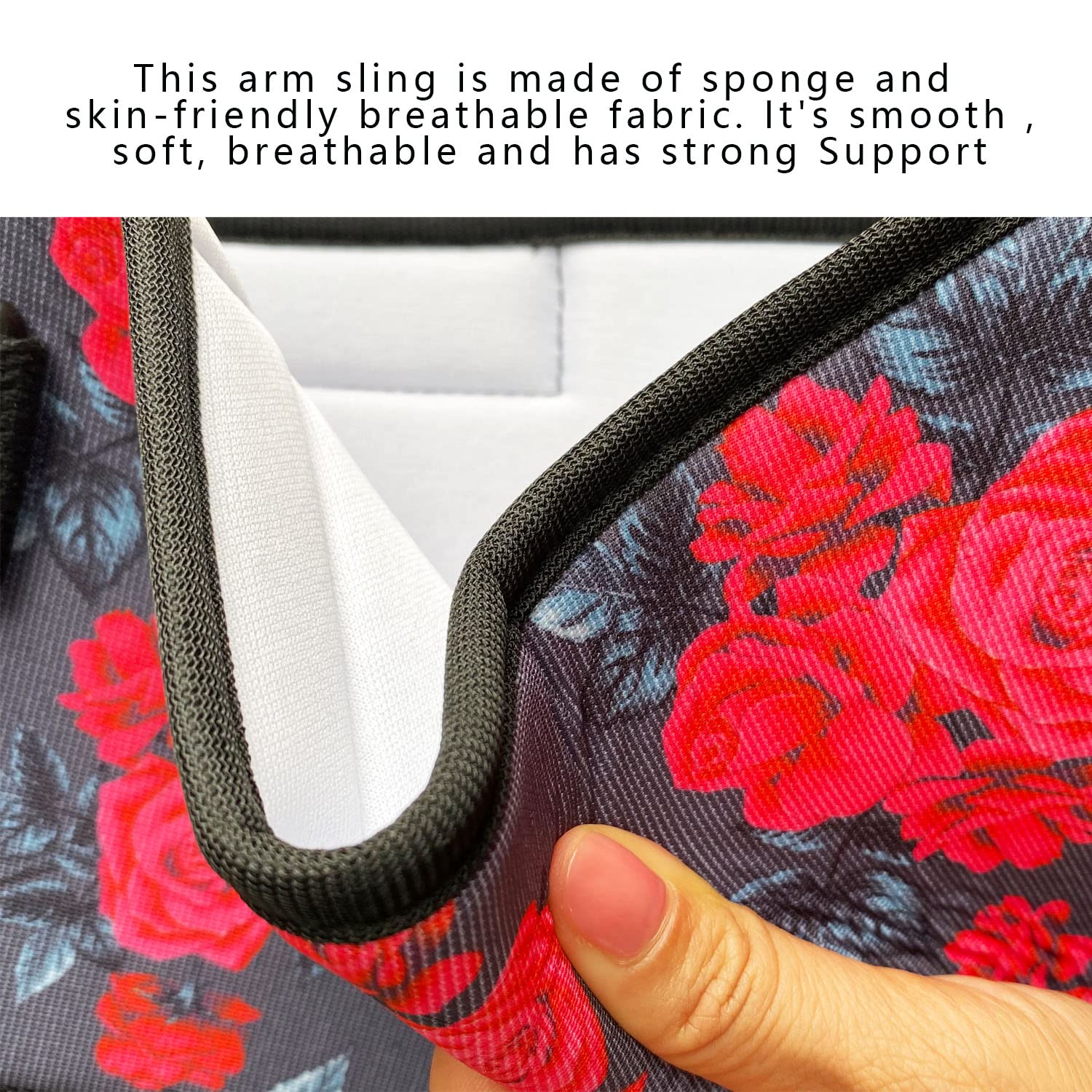Fotgok Soft Foam Arm Sling with Waist Belt for Shoulder Women Rose-Shoulder Immobilizer with Strong Support-Breathable Arm Support Brace for Shoulder Injury