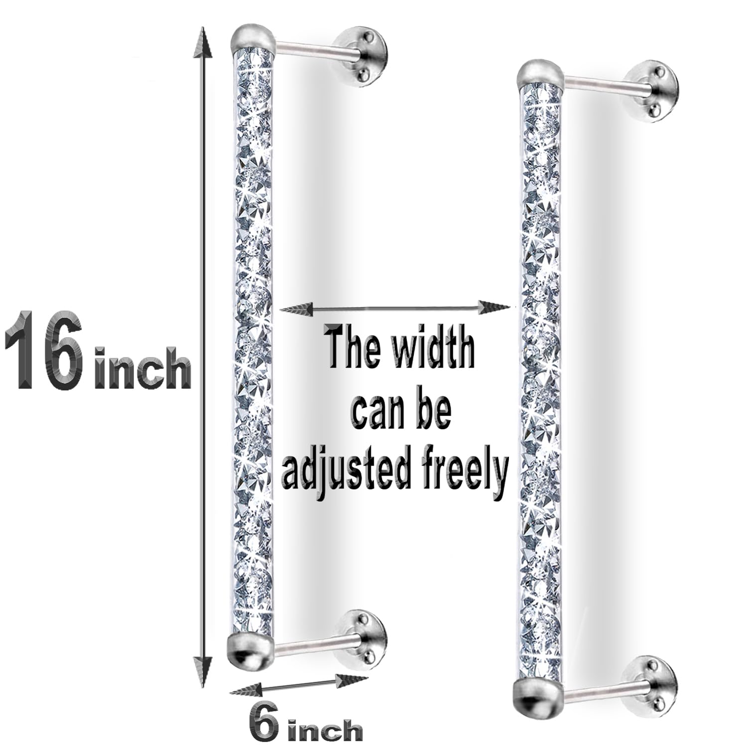 Meetart Towel Racks for Bathroom,Crystal Crushed Diamond Wall Towel Bar,2 Bar Mounted Bathroom Towel Organization for Rolled Towels,Rolled Blanket.(20”)