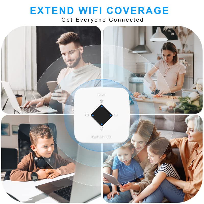 WiFi Extender Booster Repeater, Up to 4500sq.ft and 30 Devices, Wireless Internet Repeater and Signal Amplifier for Home & Outdoor, Supports Ethernet Port