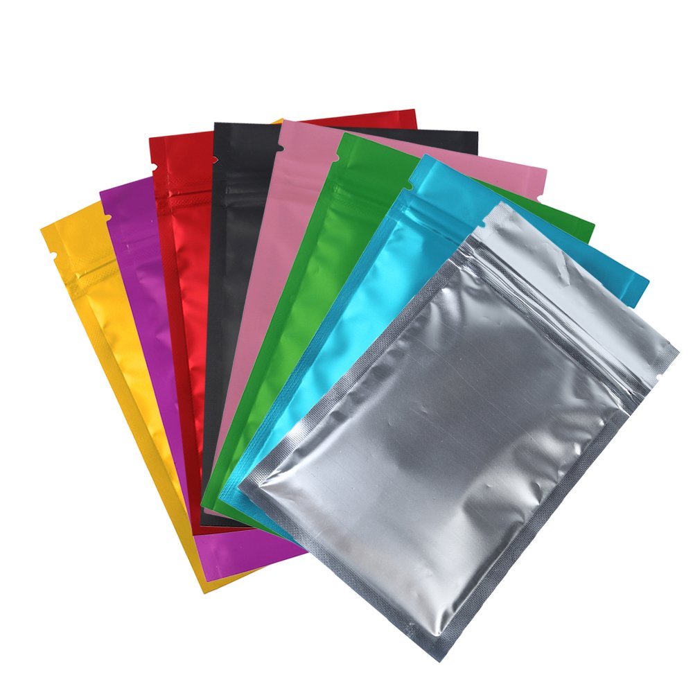 Flat Translucent/Silver Lining/Silver Foil Backing Zipper Bags 8.5x13cm (3.3x5.1") (100 PCS/Pack)