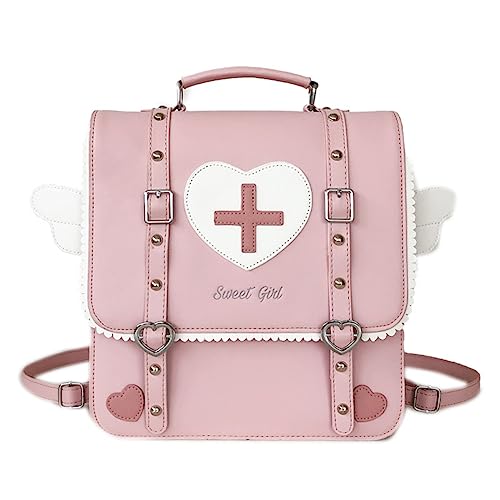 Kawaii Backpack Japanese Anime Cosplay Bag Goth Accessories Cross Heart Wings