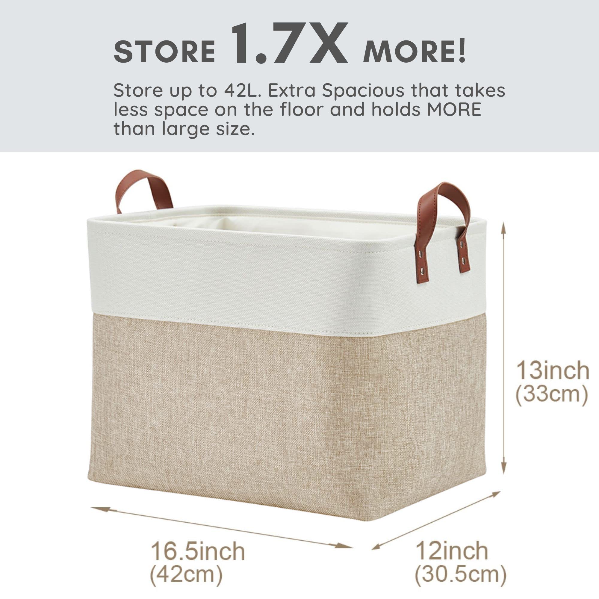 DECOMOMO Foldable Storage Bin Collapsible Sturdy Cationic Fabric Storage Basket Cube W/Handles for Organizing Shelf Nursery Home Closet (Jumbo - 19.7 x 15.8 x 11.8) (Pink, Extra Large - 3 Pack)