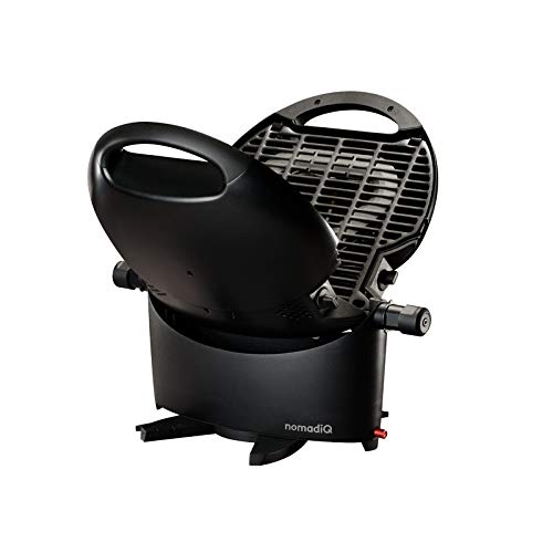 NOMADIQ Portable Propane Gas Grill | Small, Mini, Lightweight Tabletop BBQ | Perfect for Camping, Tailgating, Outdoor Cooking, RV, Boats, Travel (Grill)