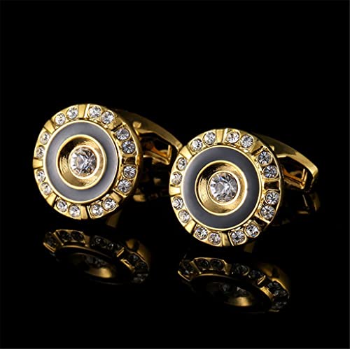 French Shirt Cufflinks Men's Diamond Cuff Stud Cuff Buttons Men (Color : A, Size : One Size)