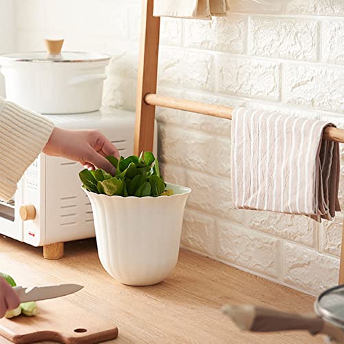 KAYKAI 2 PCS Hanging Trash Can Kitchen Compost Bin,Under Sink Trash Can Wall Mounted Food Waste Bin,Over-Cabinet Garbage Trash Can for Collecting Food Scraps,White&Green