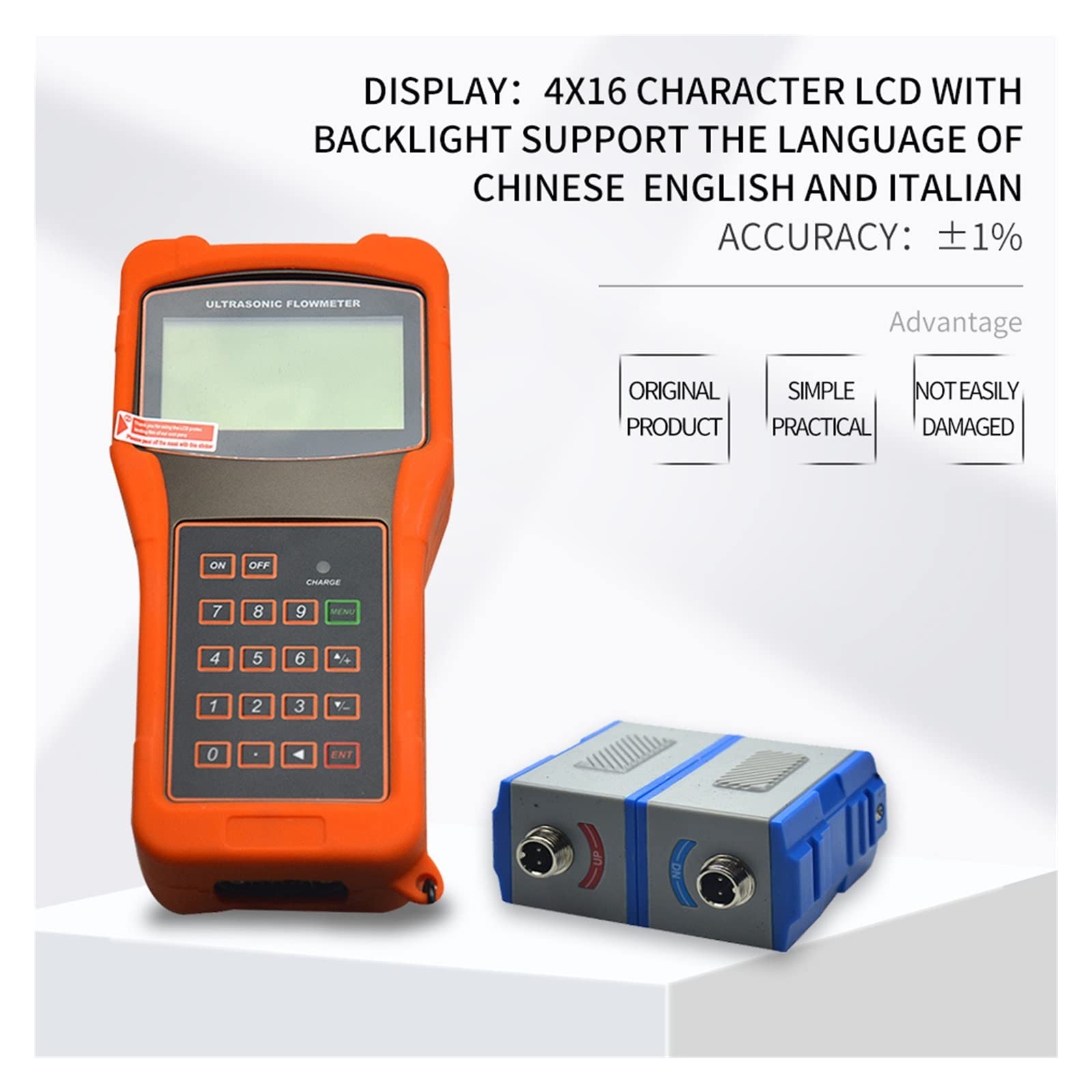 hose timer TUF-2000H Ultrasonic Water Flow Meter TS-2 DN15~DN100mm TM-1 DN50~DN700mm TL-1 DN300~DN6000mm Handheld Digital Ultrasonic Flowmeter water timer ( Color : Host TS-2-HT TM-1-HT , Size : Orang