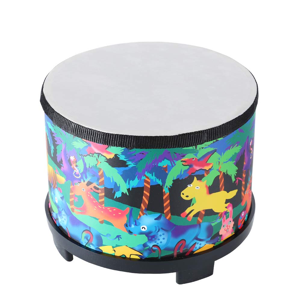 Ubblove Floor Tom Drum for Kids 8 inch Percussion Instrument Music Drum with 2 Mallets for Baby Children Special Christmas Birthday Gift, Black