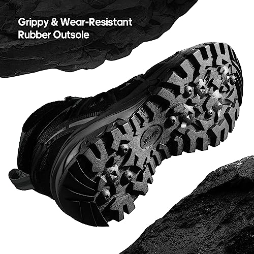 NORTIV 8 Womens Waterproof Hiking Boots Low Top Lightweight Outdoor Trekking Camping Trail Hiking Boots Size 8.5 M US SNHB211W, Black/Pink