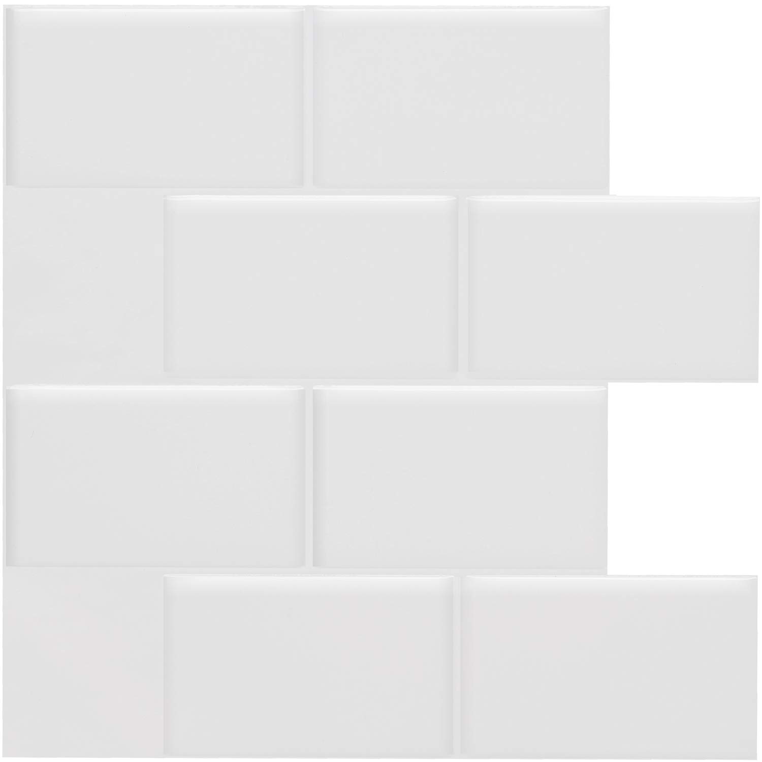 Deco i Amour Peel and Stick Tile Backsplash for Kitchen Bathroom, Self Adhesive Stick On Tile, 10 x 10 inch, Subway White, 5 Sheets