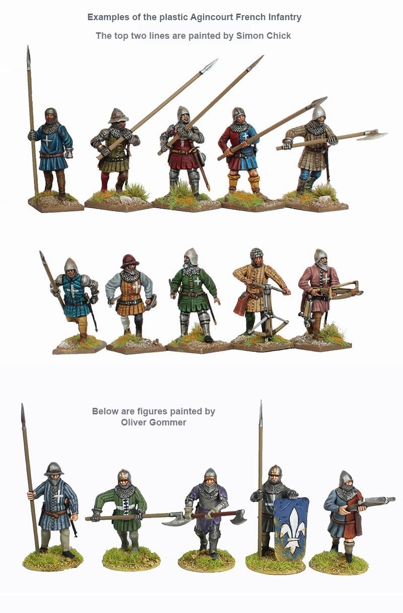 Perry Miniatures - Set AO 50 Agincourt French Infantry 1415-29 Plastic 28mm Toy Soldiers Set