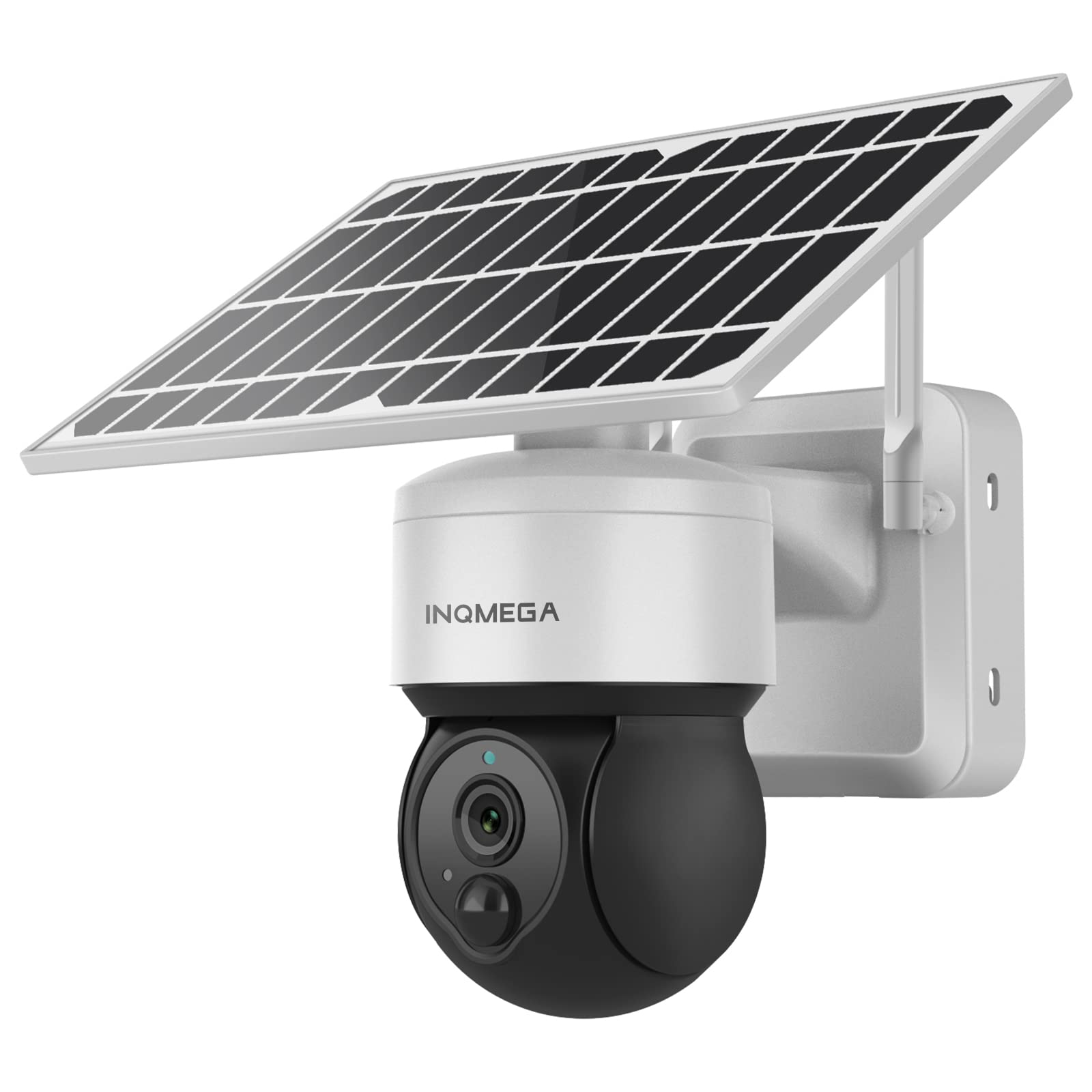 INQMEGA Solar Security Camera Outdoor, 360° PTZ WiFi Wireless Security Camera with 3MP UHD Night Vision, PIR Motion Detection and Siren,IP66 Waterproof,Two-Way Audio,SD/Cloud