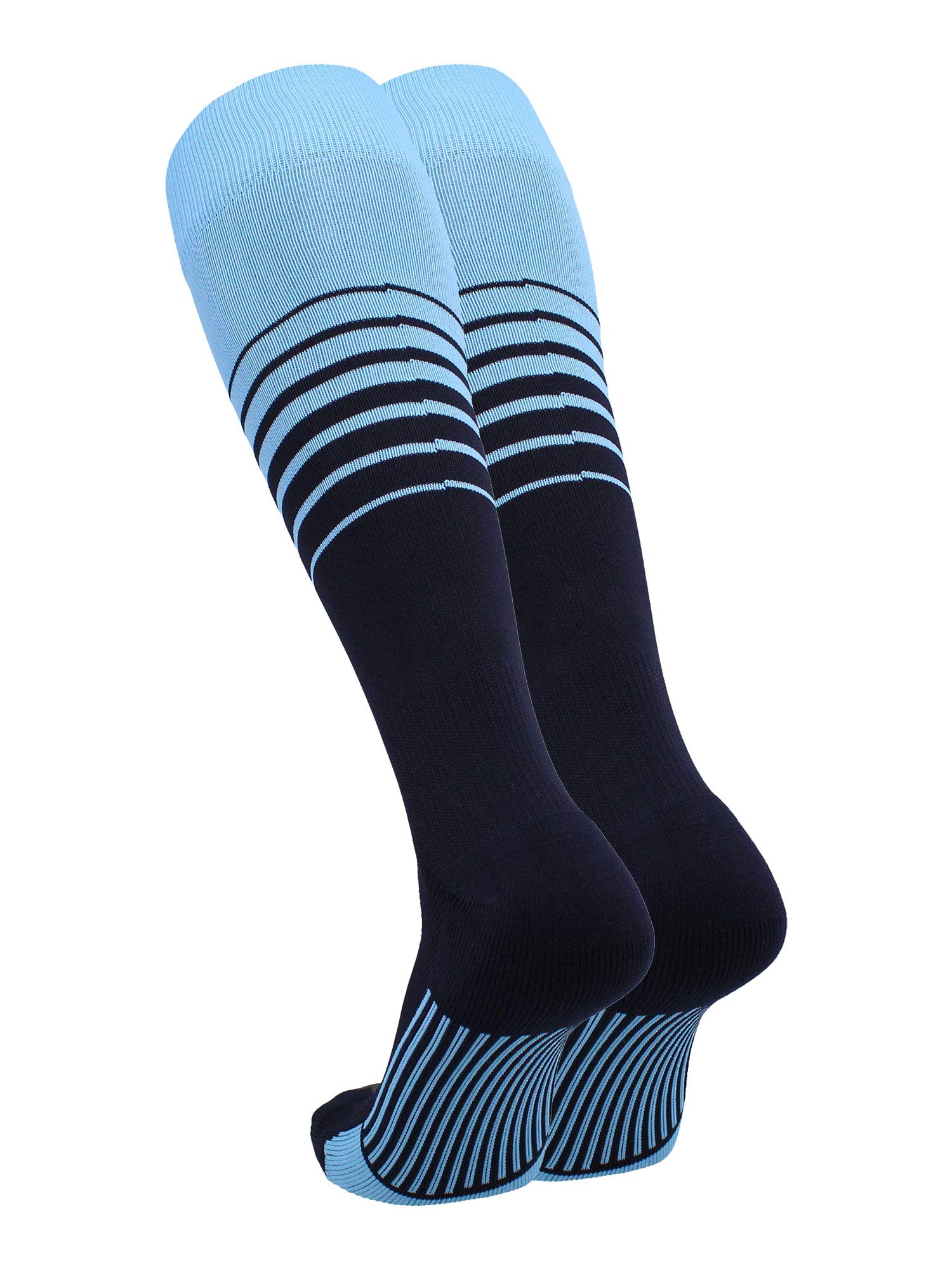 TCK Sports Elite Breaker Soccer Socks (Columbia Blue/Navy, X-Large)
